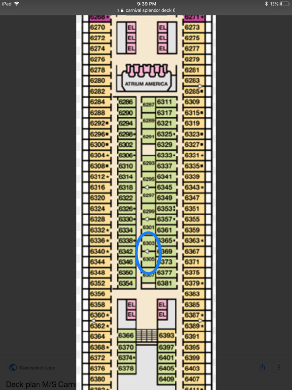 Interior Stateroom, Cabin Category 4E, Carnival Splendor