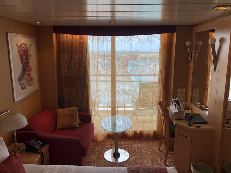 Balcony Cabin 7108 on Celebrity Infinity, Category 2A
